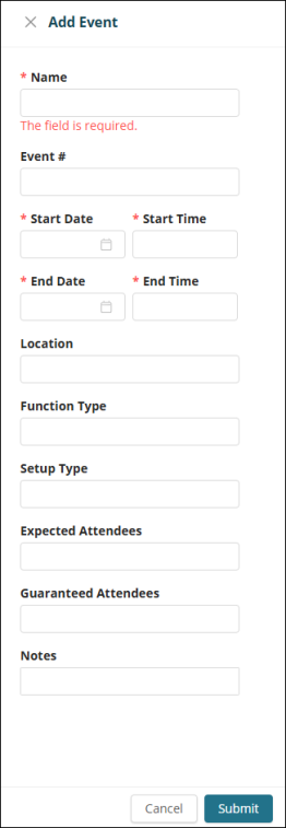 Add/Edit/Copy Event pane