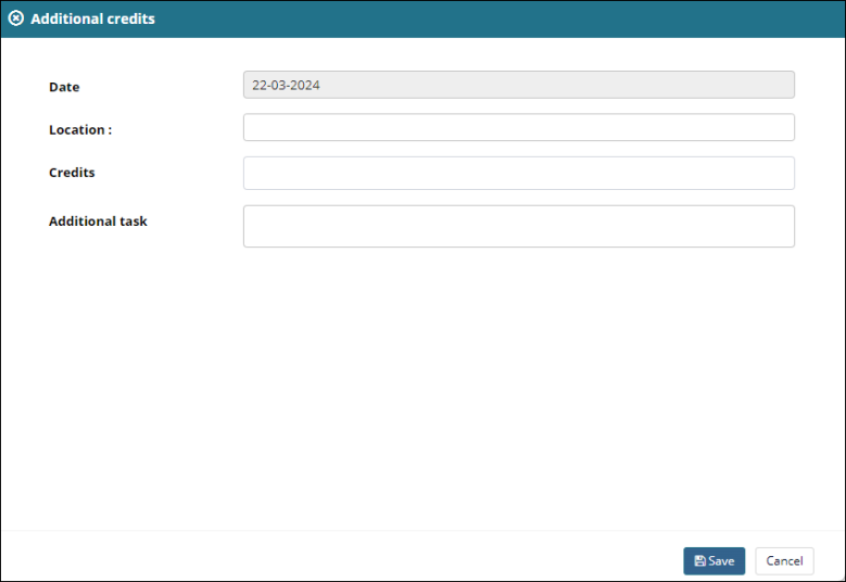 Additional Credits pane